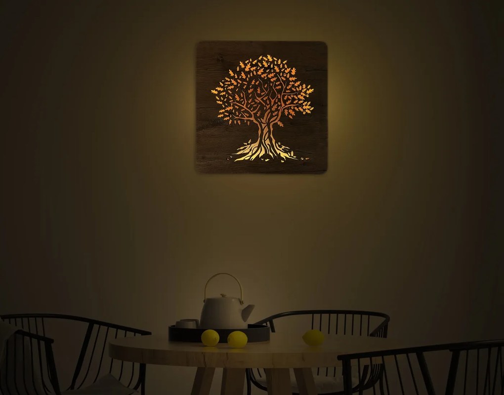 Li-Go "Dub" světelný obraz 230V 42x42cm provedení povrchu: ořech