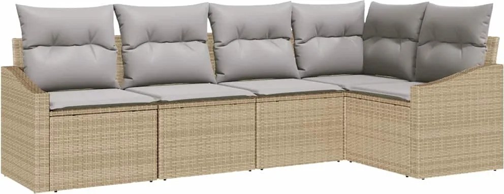 Set pohovek 5 ks Béžová polyratan 3346720