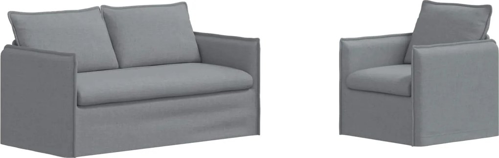 Set pohovek 2 ks Světle šedá Textil 3407567