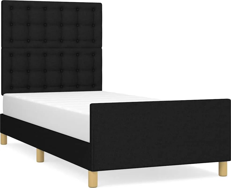 Rám postele s čelem černý 90x200 cm textil 3125351