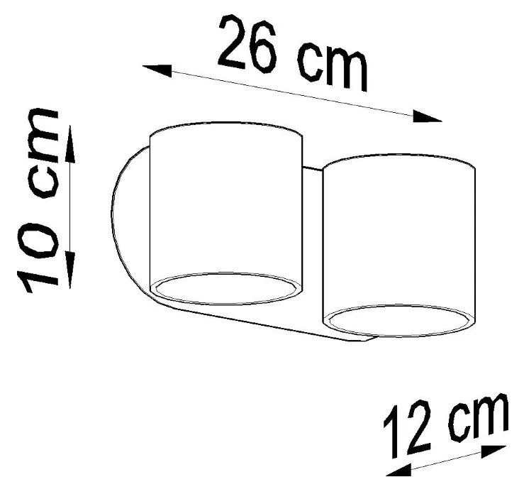 Sollux Lighting Nástěnné svítidlo ORBIS 2 Černá
