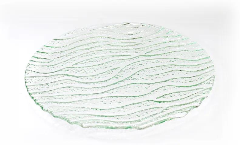 BDK-GLASS Kulaté skleněné talíře NATURE SEA Průměr: 21cm