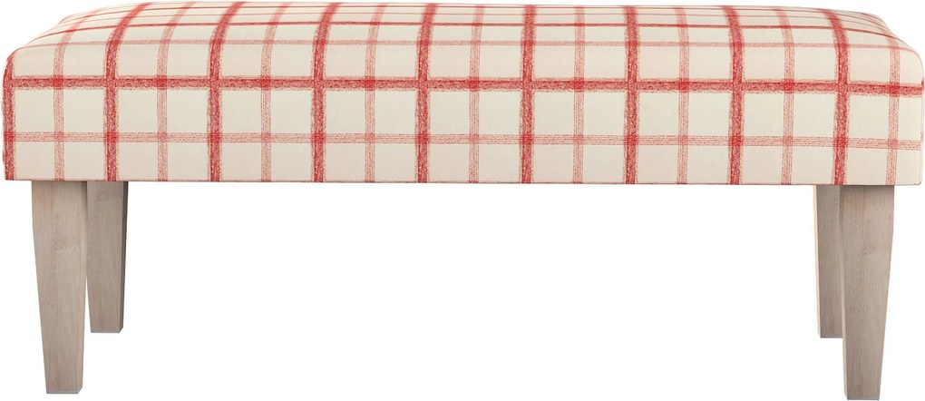 Dlouhá lavička 100x40cm barva červená látka vzorované