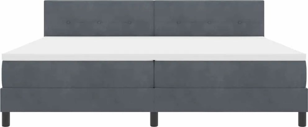Postel s boxspringem s čelo Tmavě šedá 200 x 200 cm samet 3339195