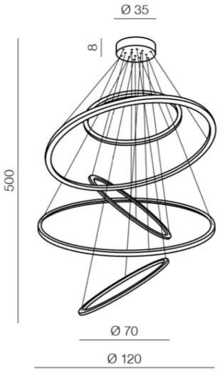 Azzardo AZ3417 - LED Stmívatelný lustr na lanku WHEEL LED/190W/230V lesklý chrom
