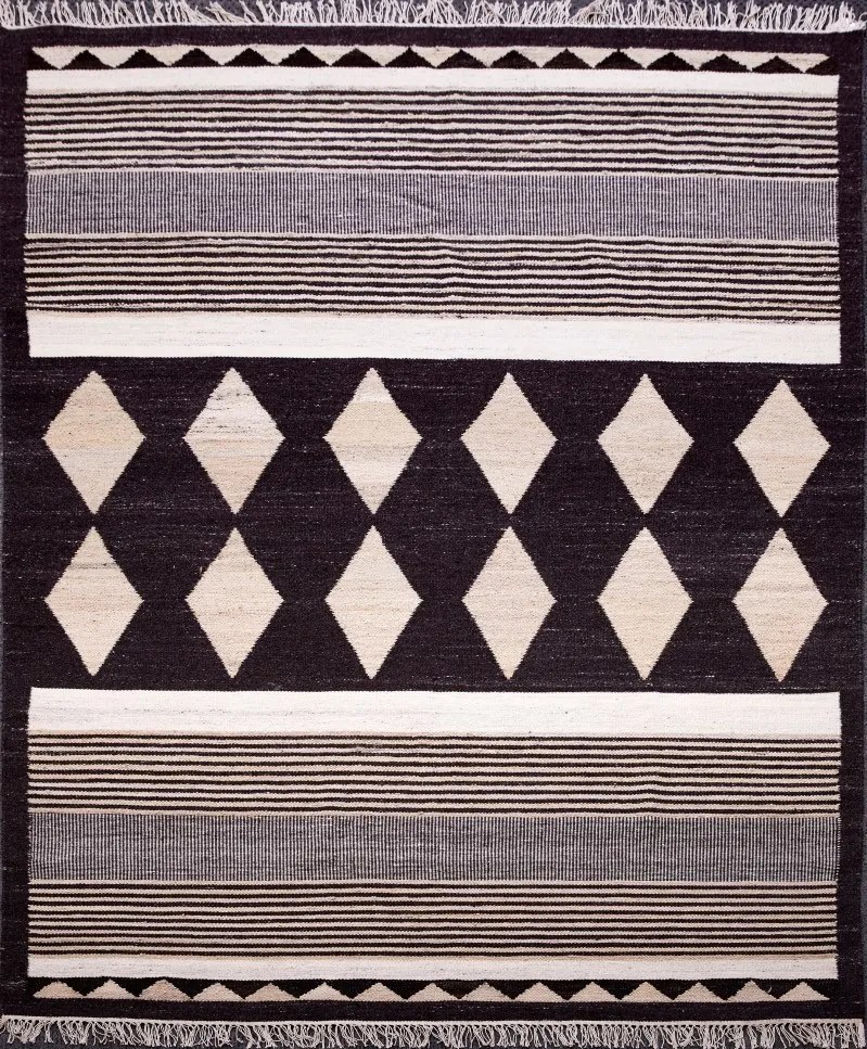 Diamond Carpets India, Ručně vázaný kusový koberec Alberta DESP P114 Dark Coffee Mix, 80x150, hnědá, chodba / předsíň