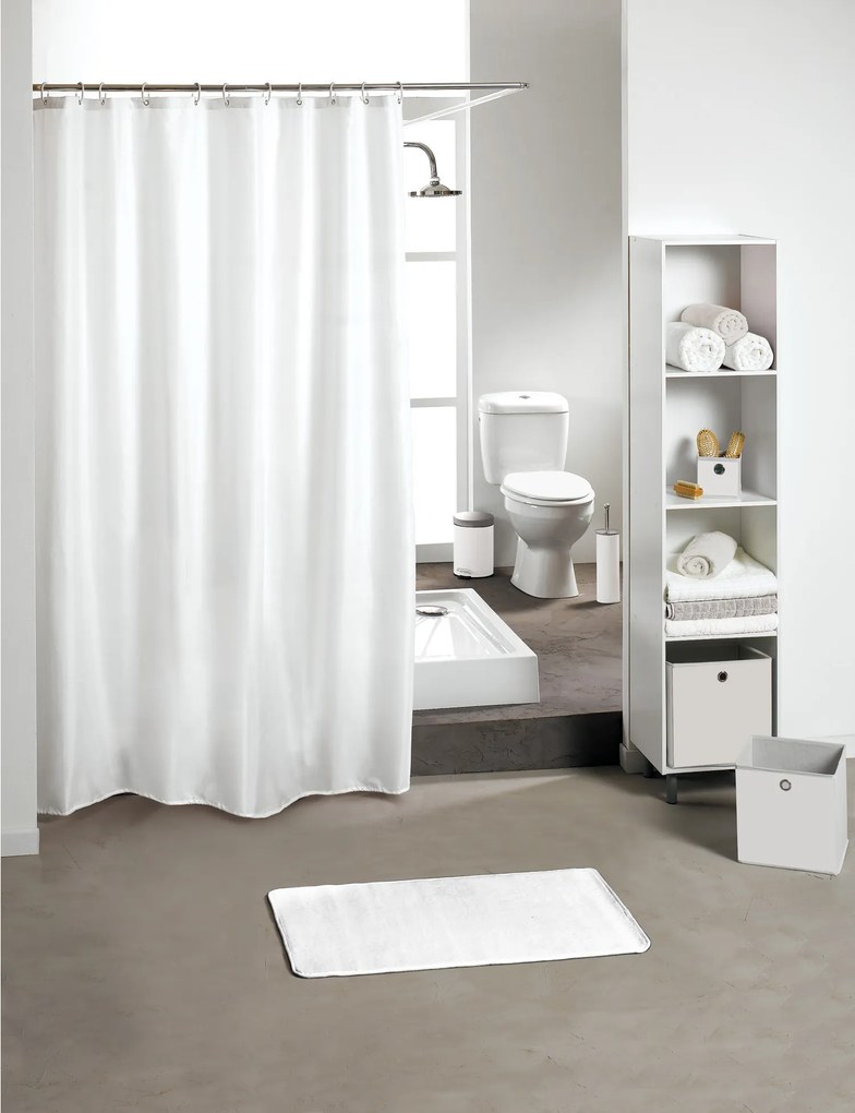 Závěs na sprchu VITAMINE SDB WHITE, 180 x 200 cm, bílý