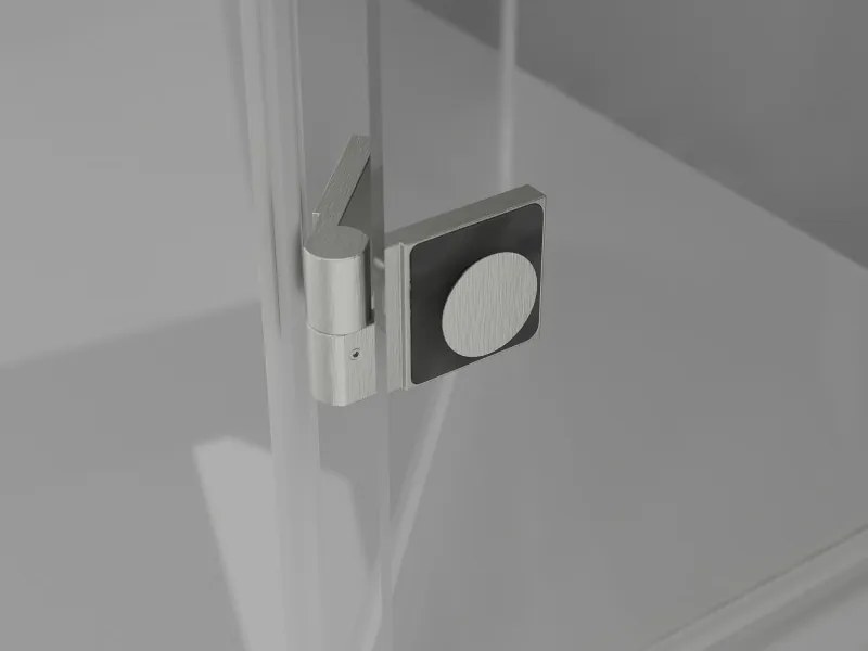 Mexen Lunar T, sklopný pravý sprchový kout 125 x 120 cm, 8mm čiré sklo, ocelový profil, 834T-125-120-97-00-P