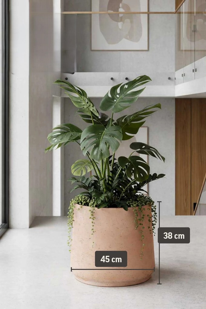 Květináč TROPICO, sklolaminát, výška 38 cm, oranžová