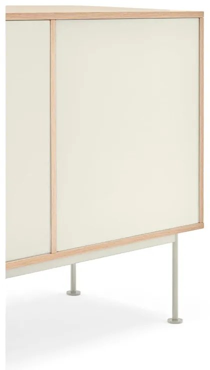 Krémově bílá komoda s dubovou dýhou Teulat Yoko, šířka 180 cm