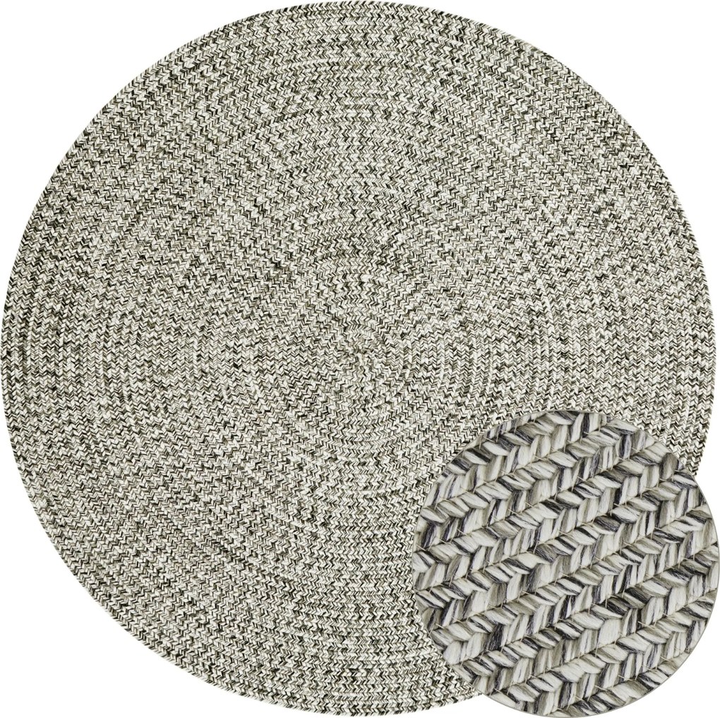Hanse Home, Kusový koberec Braided 105552 Melange kruh – na ven i na doma, 200x200 (průměr) kruh, béžová, chodba / předsíň