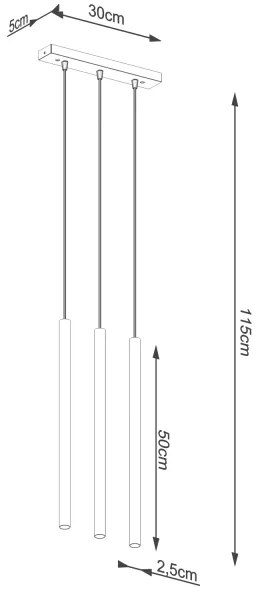 Sollux SL.1171 - Lustr na lanku PASTELO 3xG9/8W/230V zlatá