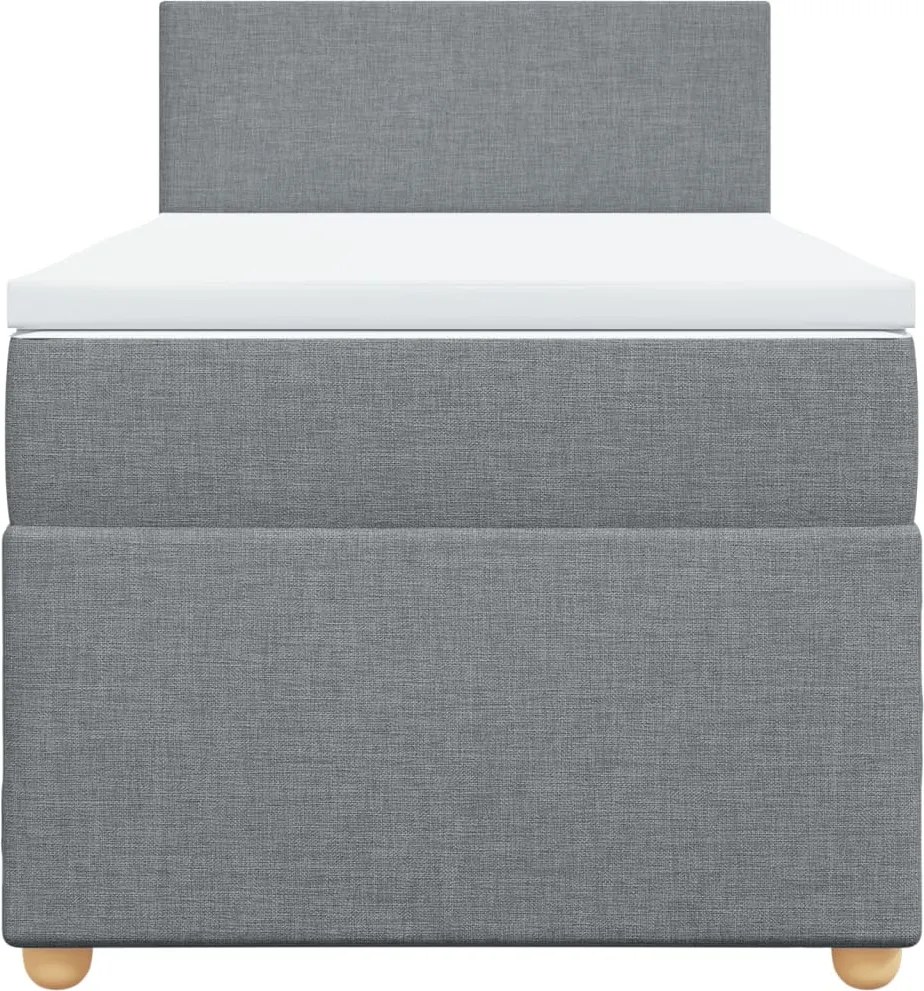 Box spring postel s matrací světle šedý 100 x 200 cm textil 3288884