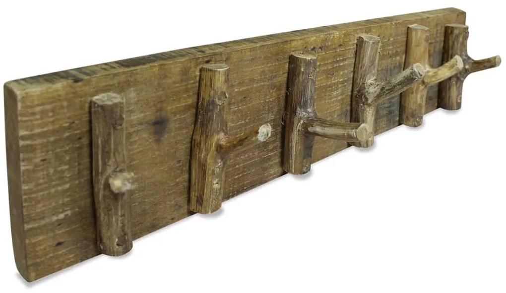 Věšák na kabáty směs recyklovaného dřeva 60 x 15 cm 244501