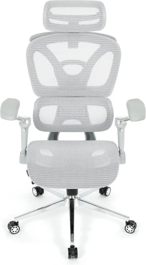 Kancelářská ergonomická židle PORTE — síťovina, šedá