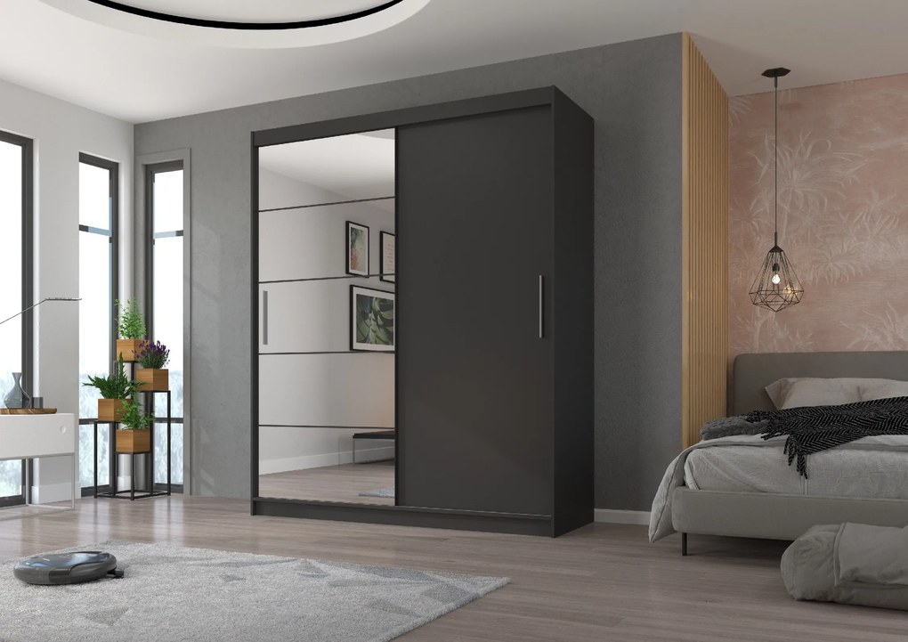 ADRK Furniture Posuvná skříň se zrcadlem ESTI 180 SW-ESI-180-AN