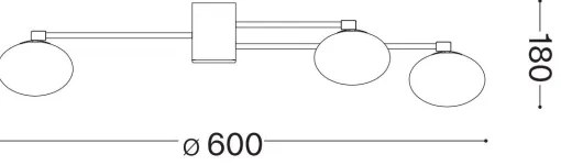 Ideal Lux - LED Přisazený lustr HERMES 5xG9/3W/230V pr. 60 cm zlatá