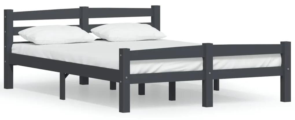 vidaXL Rám postele tmavě šedý masivní borové dřevo 120 x 200 cm