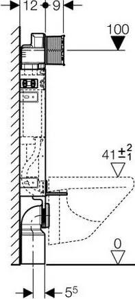 Geberit Kombifix Eco 110.302.00.5 komplet k zazdění se závěsným WC Creavit FREE FE322 Rim-Off + bidet 2v1