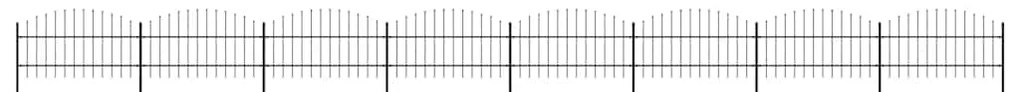 Zahradní plot s kopím nahoře ocelový 1339 x 100 cm černý 277719