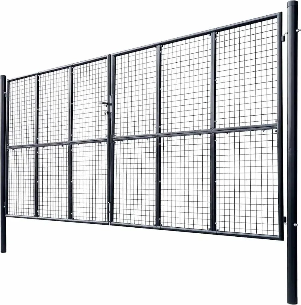 Pletivá zahradní branka pozinkovaná ocel 400 x 175 cm šedá 143378
