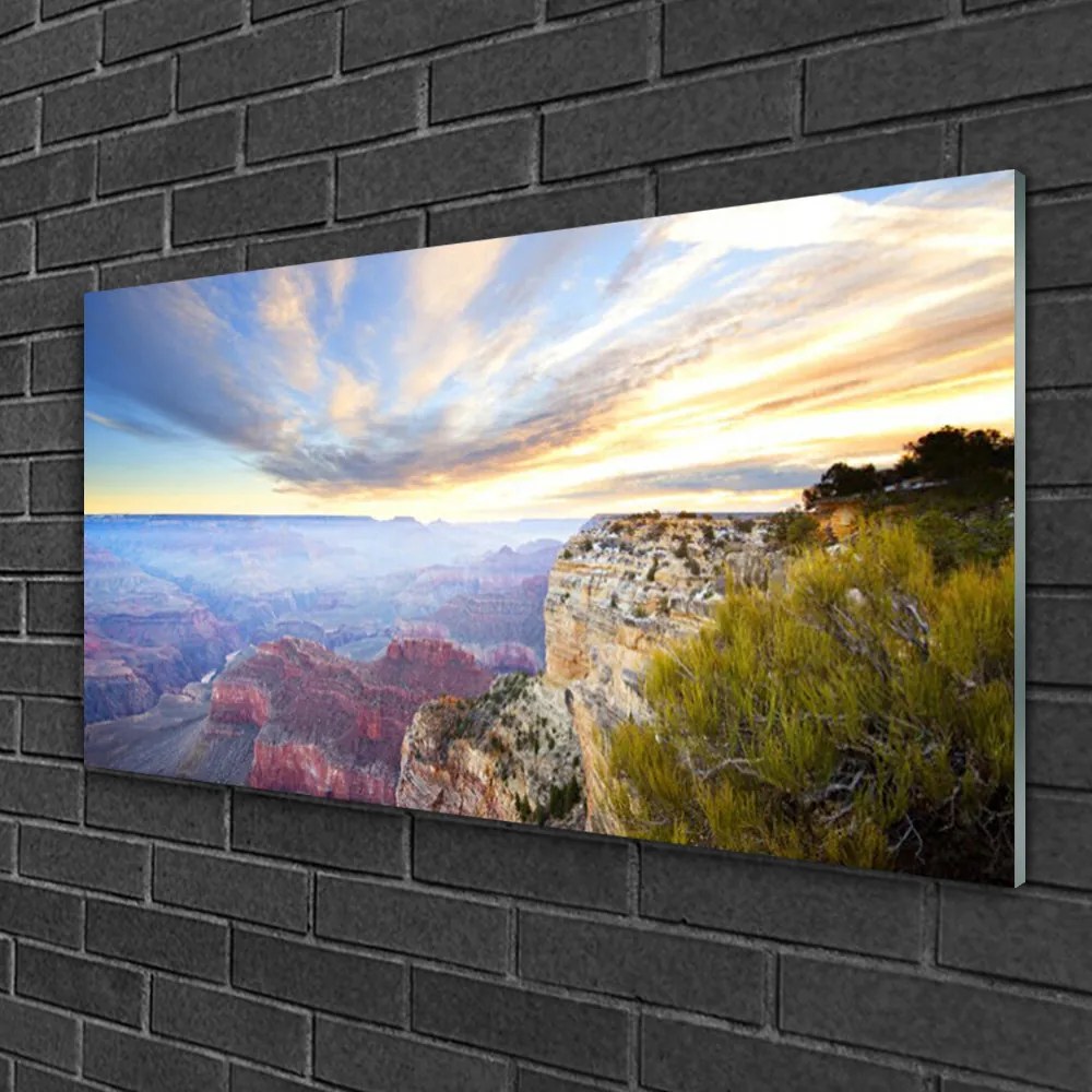 Obraz na skle Moře Hory Krajina 120x60 cm