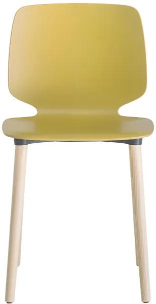 PEDRALI - Židle BABILA 2750 DS s jasanovou podnoží - žlutá