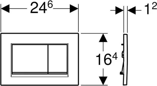 Geberit 115.883.16.1 - Splachovací tlačítko Sigma30 24,6x16,4 cm matná černá