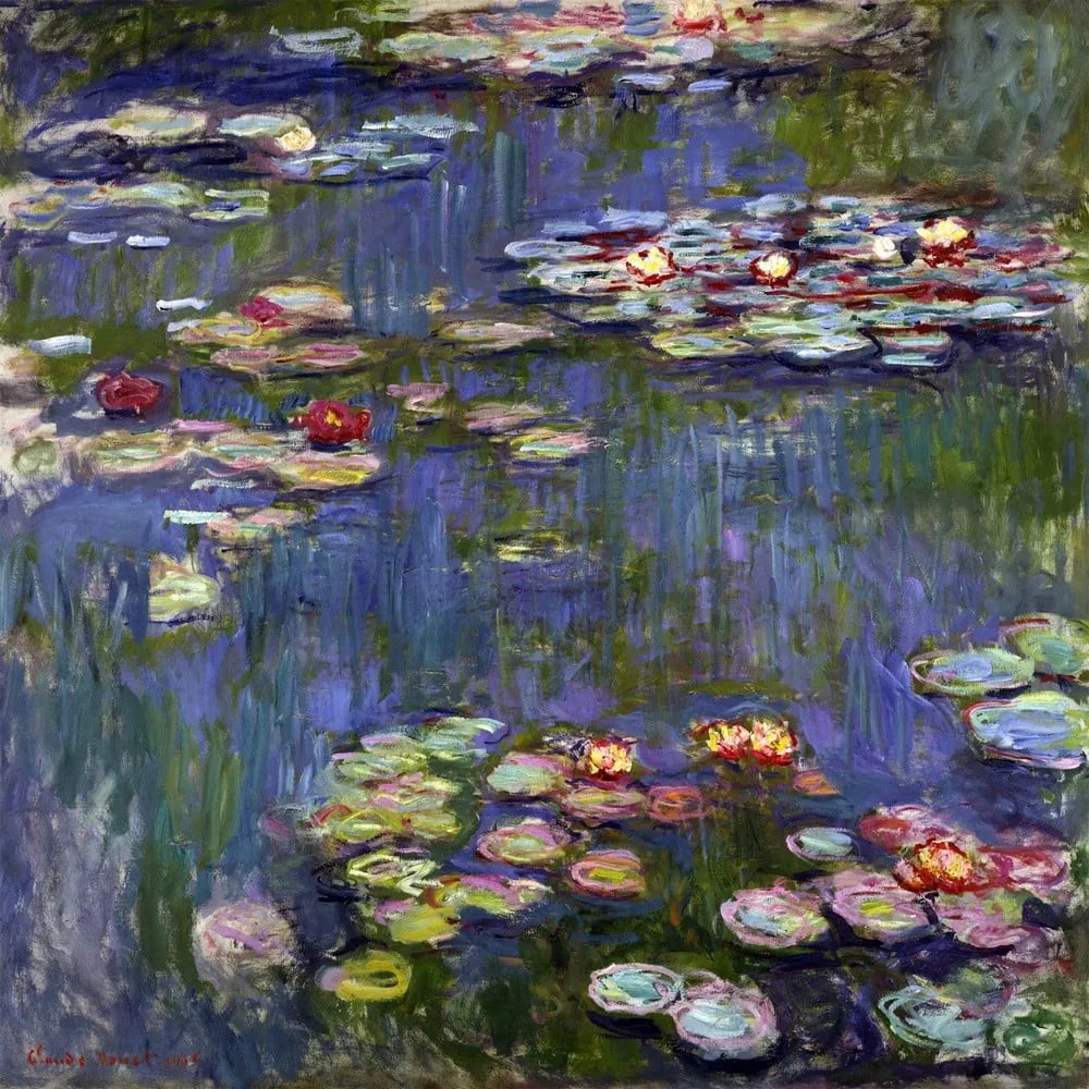 Reprodukce obrazu Claude Monet - Water Lilies, 50 x 50 cm