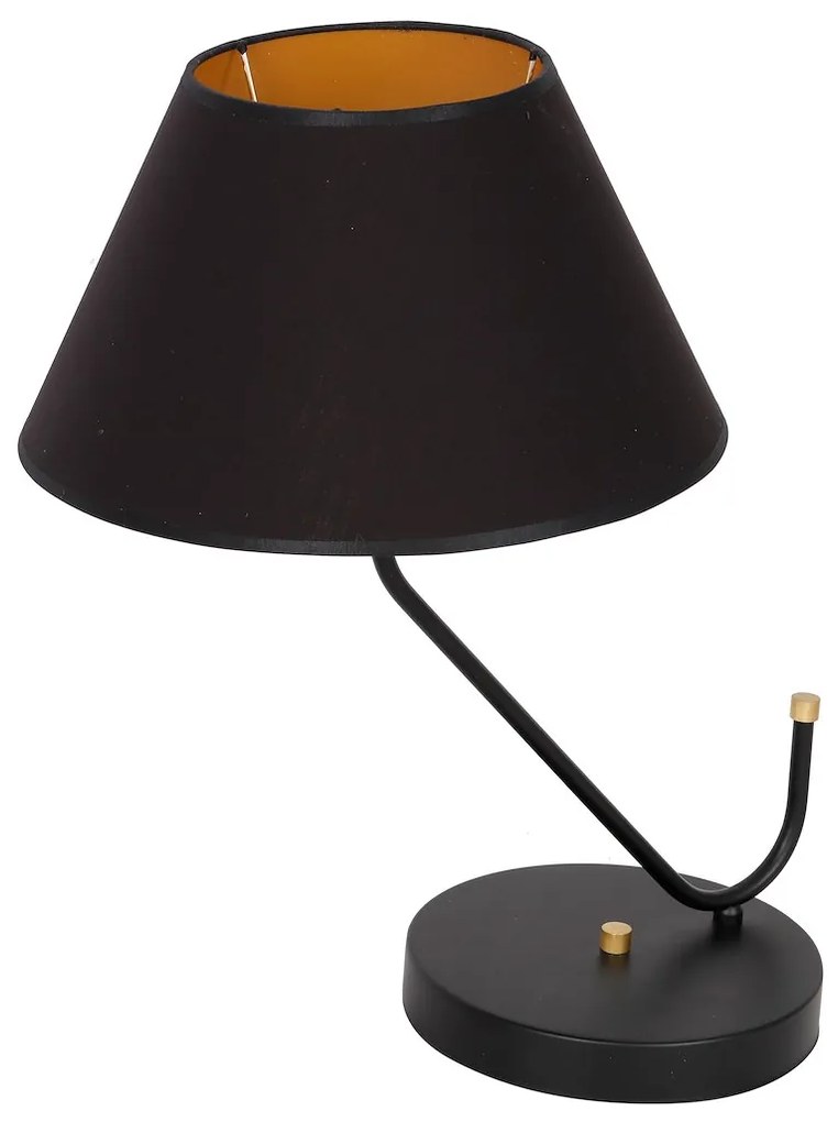 Stolní lampa Victoria, 1x černé textilní stínítko, b/g