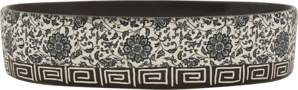 Umyvadlo na desku černé a modré ovál 56,5x36,5x13,5 cm keramika 155114