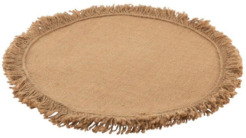 Jutové prostírání s třásněmi - Ø 43 cm
