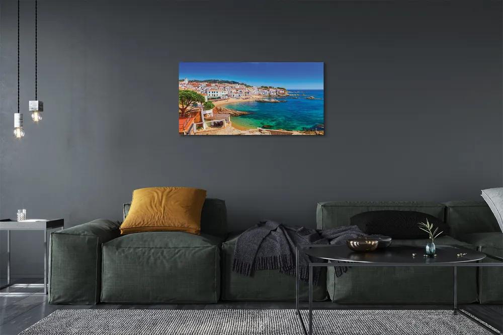 Obrazy na plátně Španělsko coast beach city 125x50 cm
