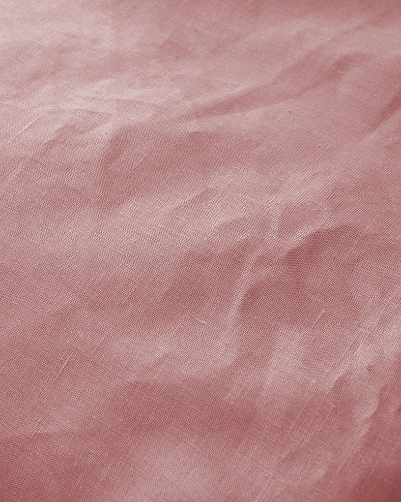 Lněné ložní povlečení Linen 150x200 cm barva růžová látka poloprůhledná, pletený vzor