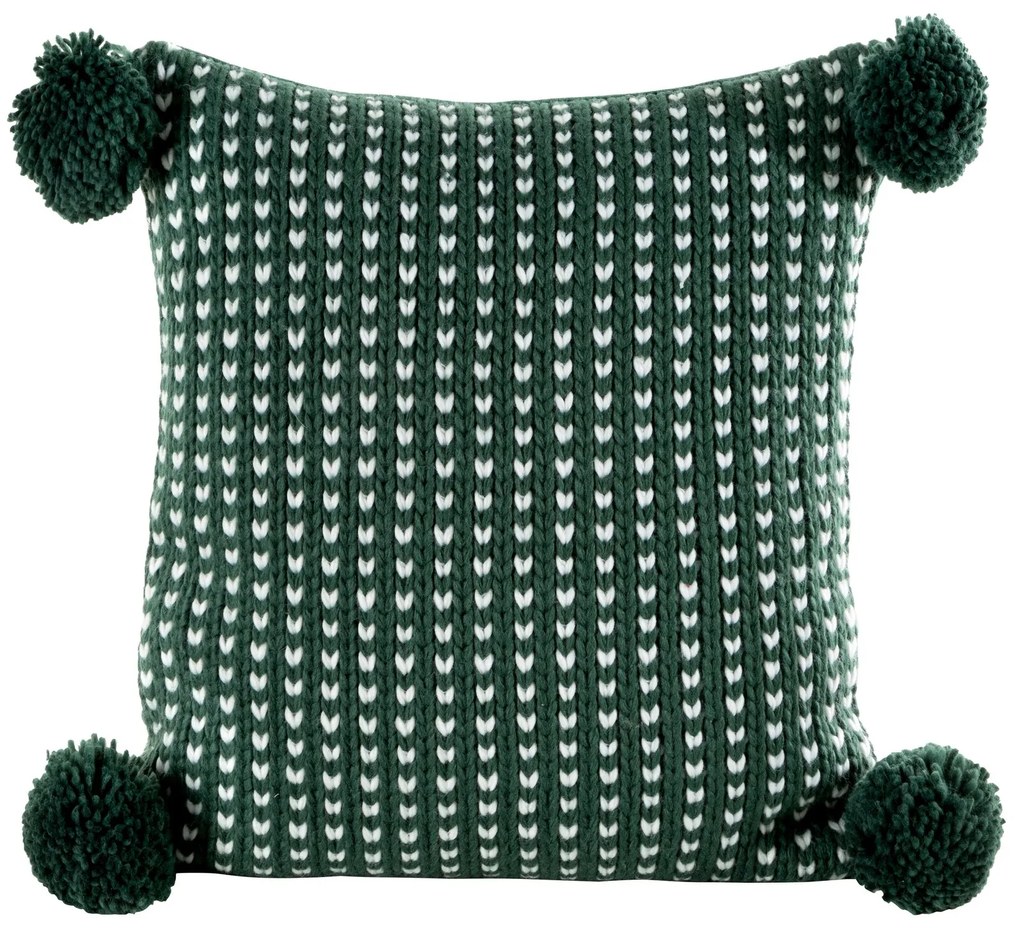 VÁNOČNÍ DEKORAČNÍ POVLEK NA POLŠTÁŘ SWEATER 45X45 CM ZELENÁ