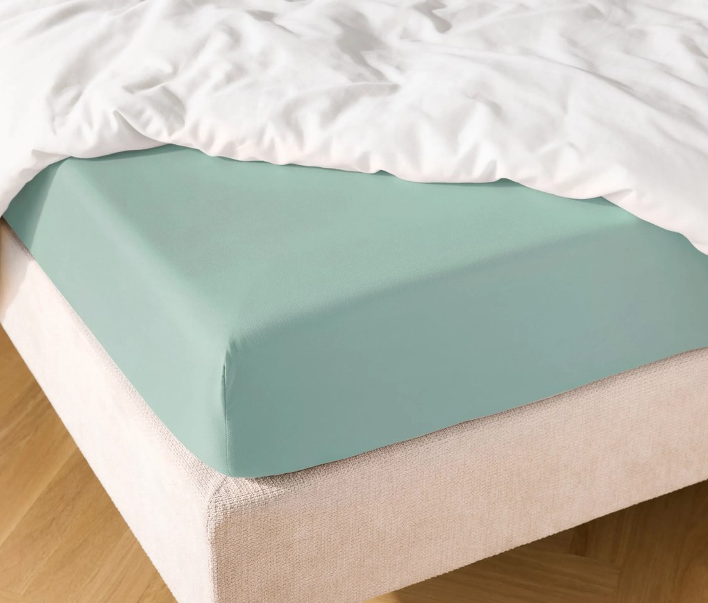 Tchibo - Napínací prostěradlo z mikrovlákna, na dvoulůžko, šalvějová