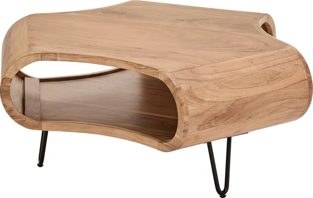XXXLutz KONFERENČNÍ STOLEK, černá, barvy akácie, dřevo, kov, 95/95/39 cm Carryhome - Konferenční stolky - 001630023301