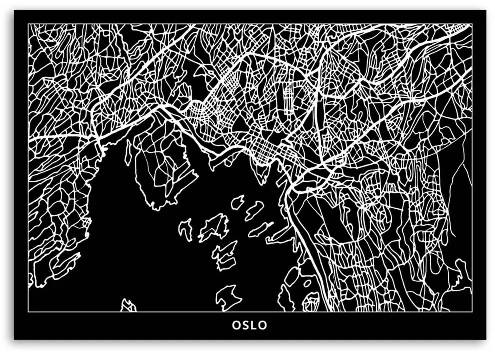 Obraz na plátně Mapa města Oslo - 60x40 cm