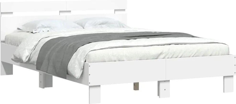 Rám postele s čelem a LED osvětlením bílý 135 x 190 cm 3207567