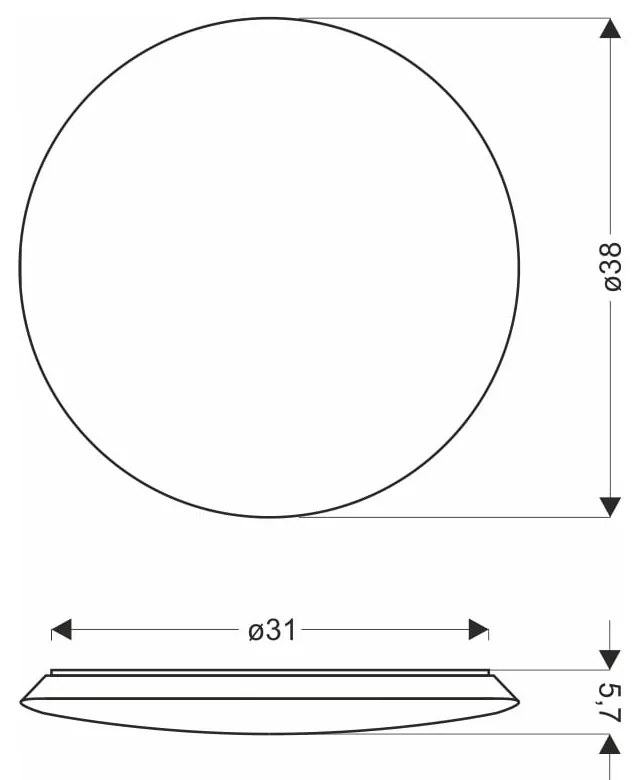 Bílé LED stropní svítidlo ø 38 cm Mega – Candellux Lighting