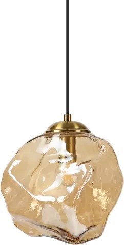 Lustr na lanku CRISTAL 1xE14/15W/230V mosaz/kouřová béžová