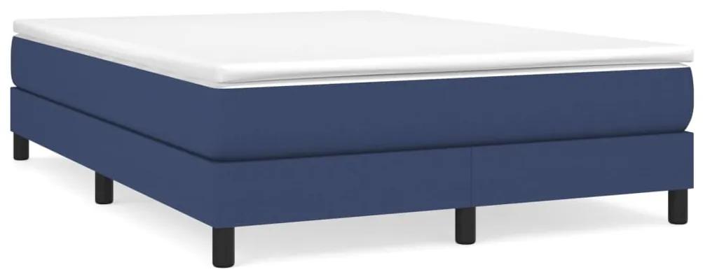 vidaXL Box spring postel modrá 140 x 200 cm textil