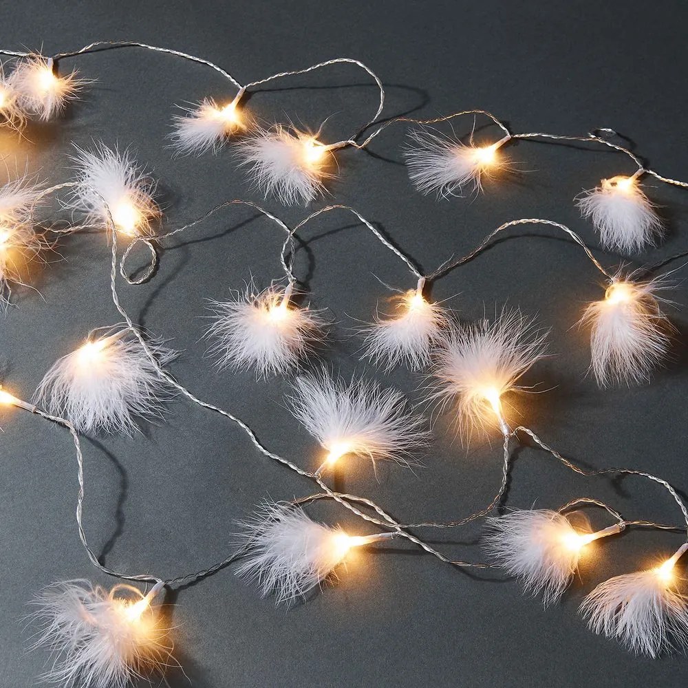 Butlers FEATHERS LED Světelný řetěz s USB peříčka 20 světel