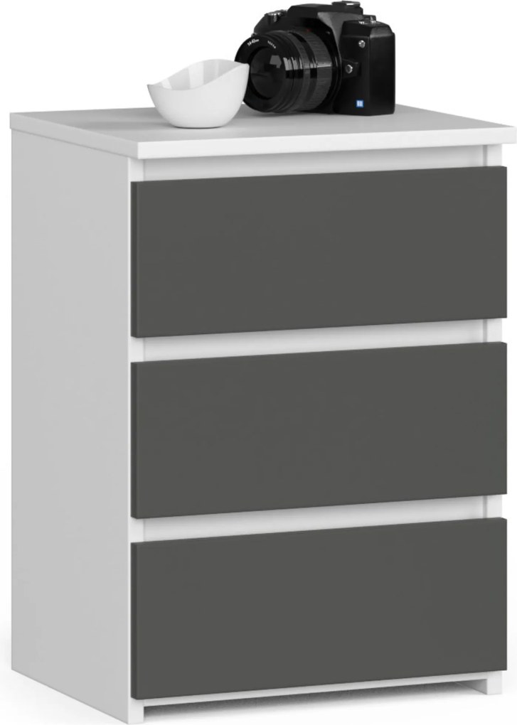 Komoda CL3/40 bílá/šedá