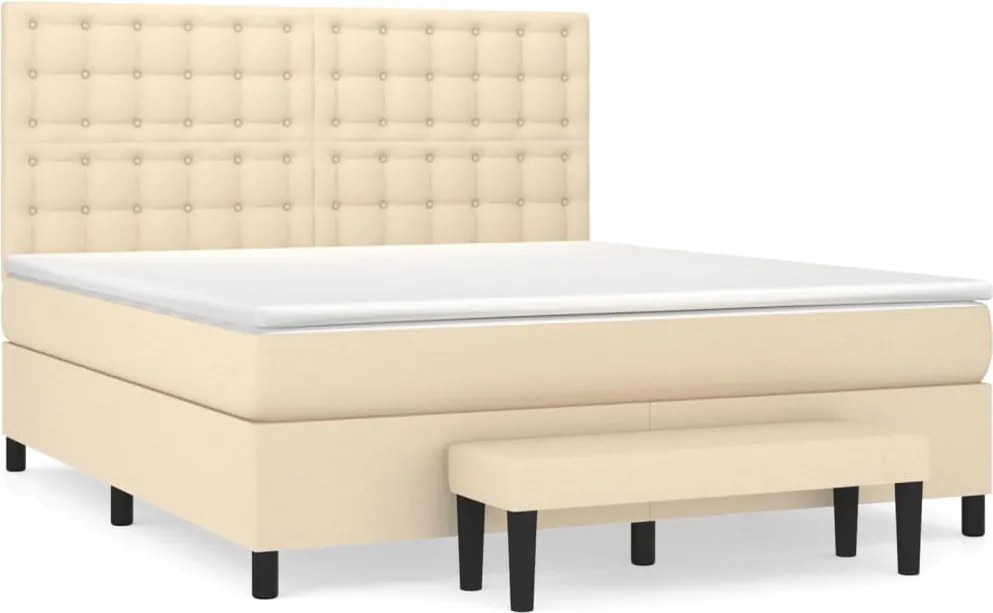 Box spring postel s matrací krémová 180x200 cm textil 3136938