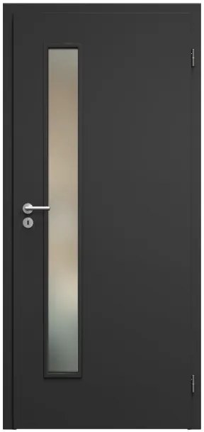 SAPELI ELEGANT KOMFORT M60 - CPL LAMINÁT - OTOČNÉ DVEŘE VČ. ZÁRUBNĚ - Černá grafit Průchozí šířka (cm): 100, Průchozí výška (cm): 197, Typ skla: Čiré sklo