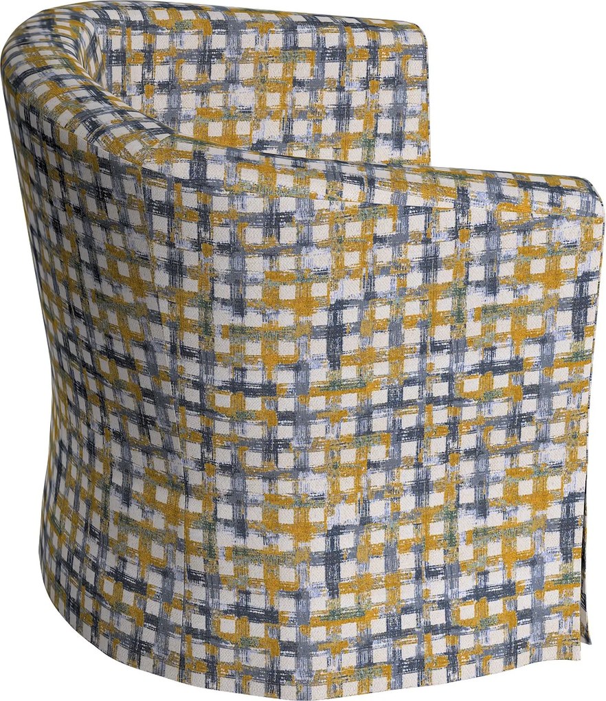 Potah na křeslo IKEA Ektorp Tullsta barva modrá látka pletený vzor, vzorované
