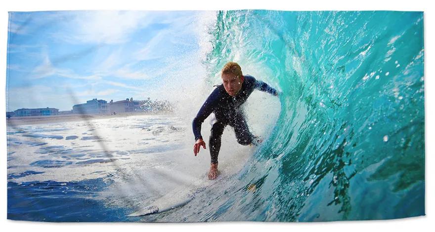 Ručník SABLIO - Surfař na vlně 50x100 cm