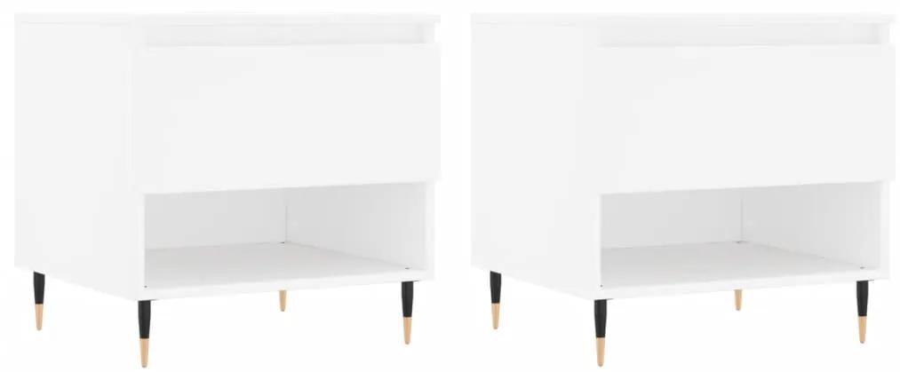 Konferenční stolky 2 ks bílé 50 x 46 x 50 cm kompozitní dřevo - Default Title