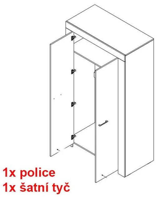 SKY | šatní skříň SSZ110 | 110 cm | riviera